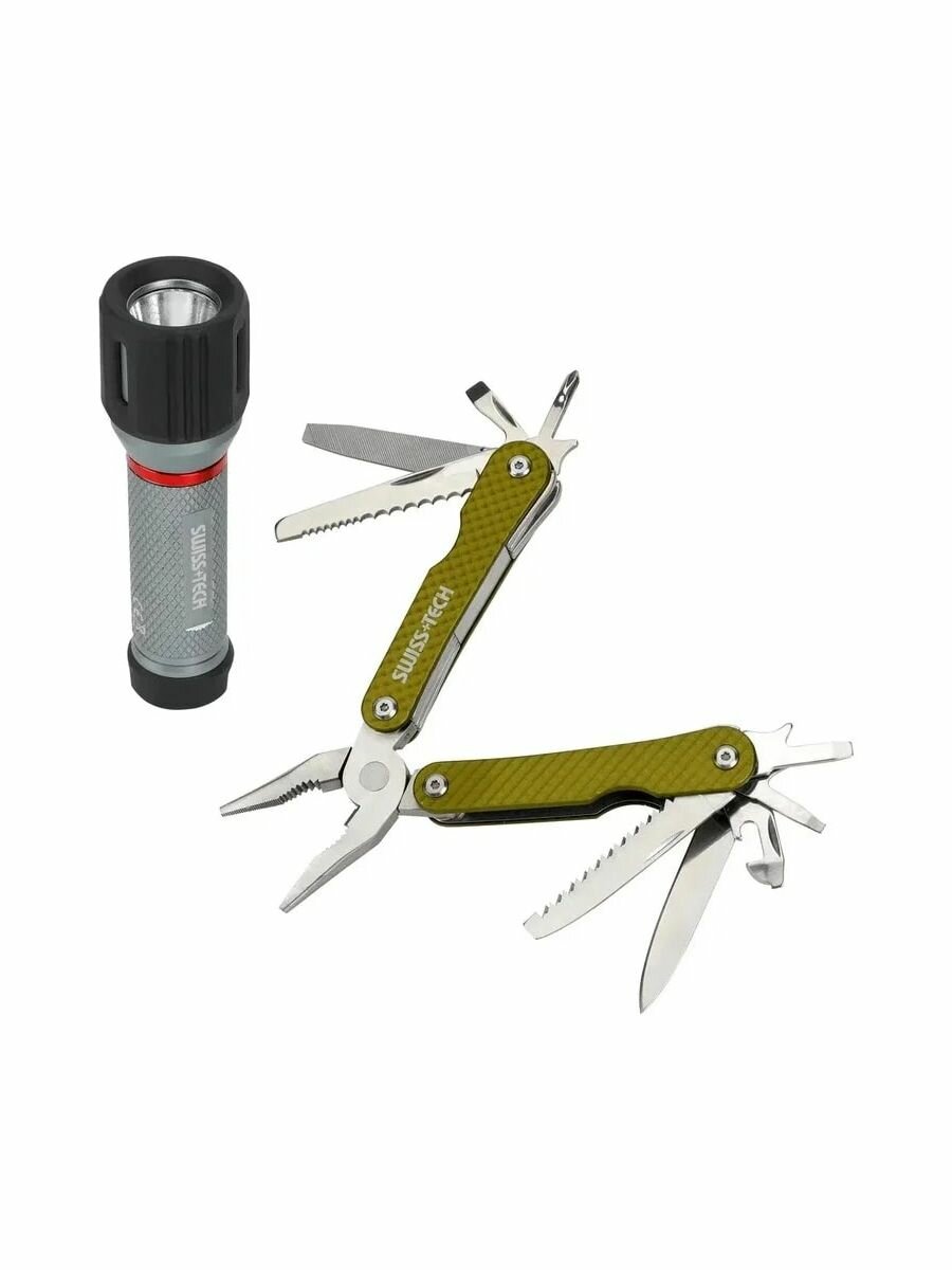 Набор Swiss+Tech мультитул + фонарик ST001044