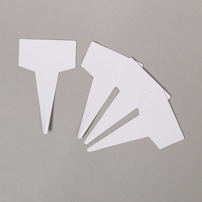 Таблички садовые для маркировки, 7 см, набор 20 шт, пластик, белые, Greengo