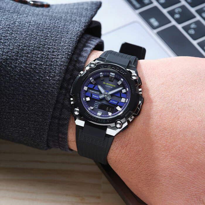 Наручные часы CASIO G-Shock, синий, фиолетовый, серебряный, черный — фото 1