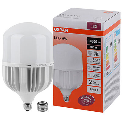 Лампа свд E27/Е40 100Вт 4000К 10000лм Т160 цилиндр матовый Osram