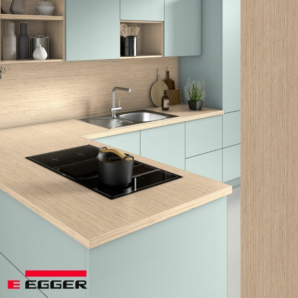 Столешница для кухни Egger 2700х600x38мм с торцевыми планками. Цвет - Дуб Тонсберг натуральный