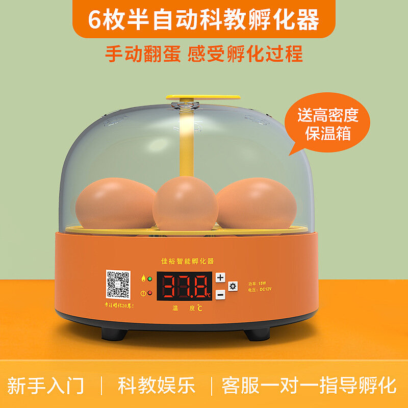 Мини-инкубатор для яиц на 4-6 яиц, маленький домашний образовательный инкубатор, умная полностью автоматическая машина для выведения яиц
