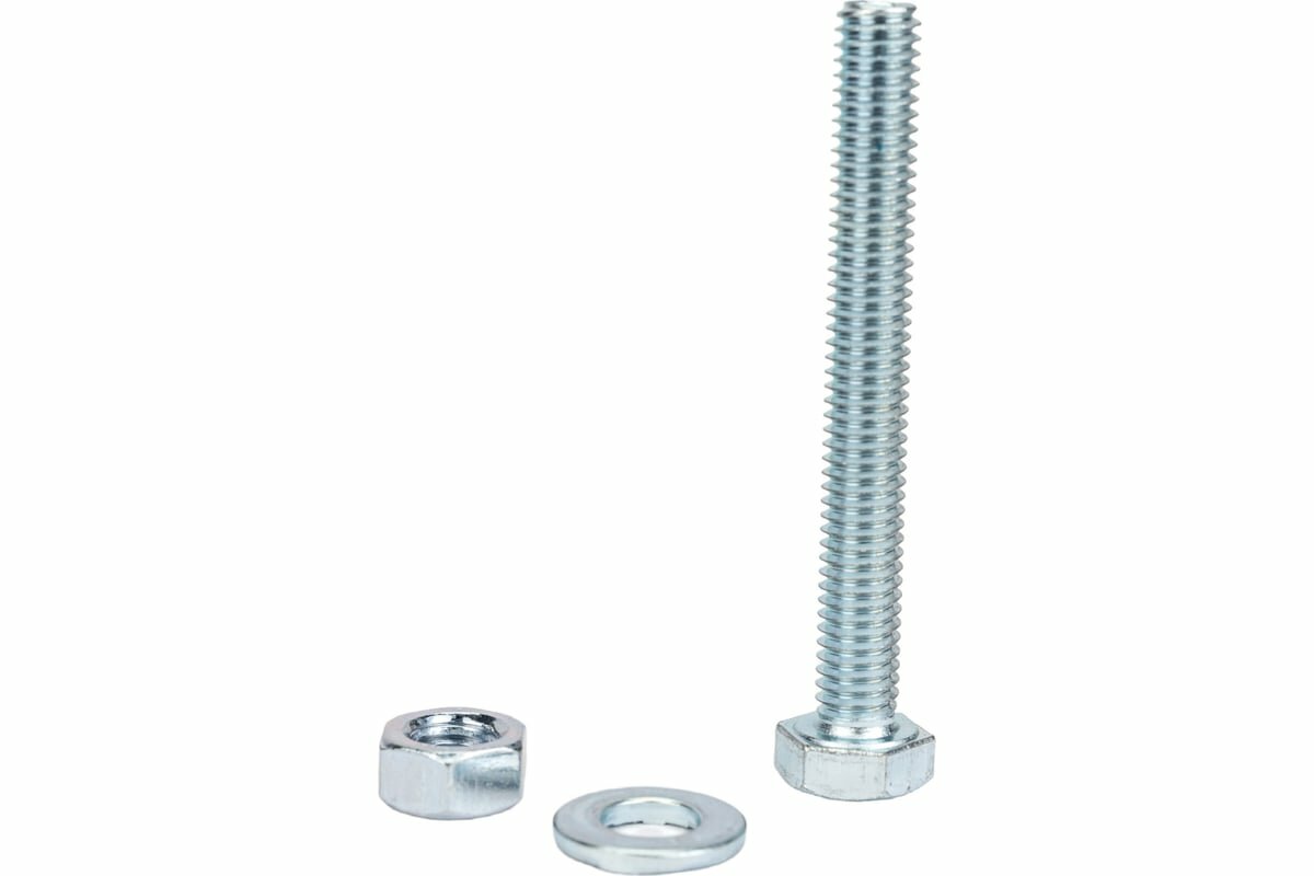 КЧ Болт DIN 933 с шестигранной головкой, полная резьба, размер 6x50 мм, набор 60 шт