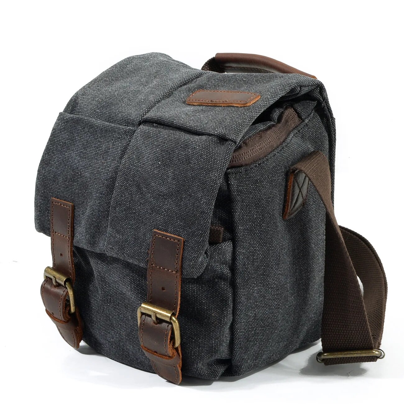 Винтажная парусиновая сумка для камеры Canon Nikon Sony Dark grey