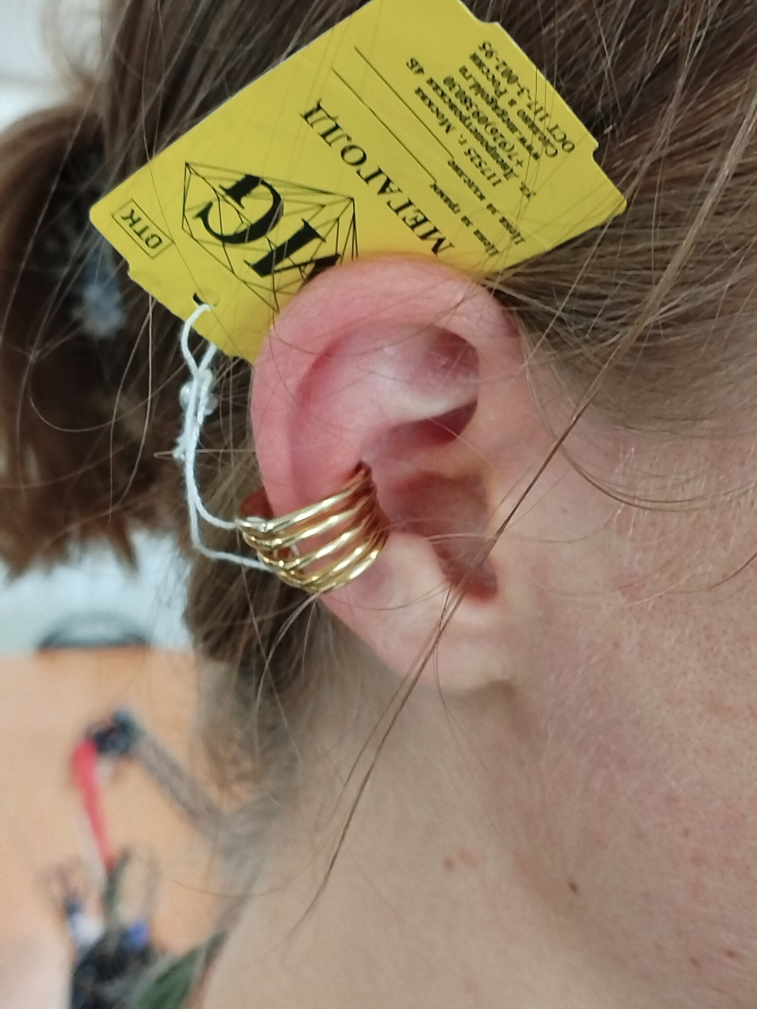 Серьги каффы, серебро, 925 проба, золочение