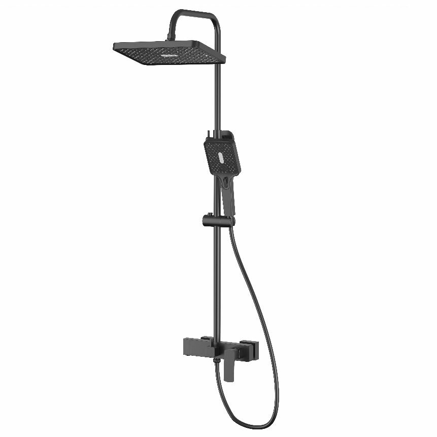 Душевая система/гарнитур с тропическим душем HAIBA HB24512-7, материал: латунь. Цвет: черный