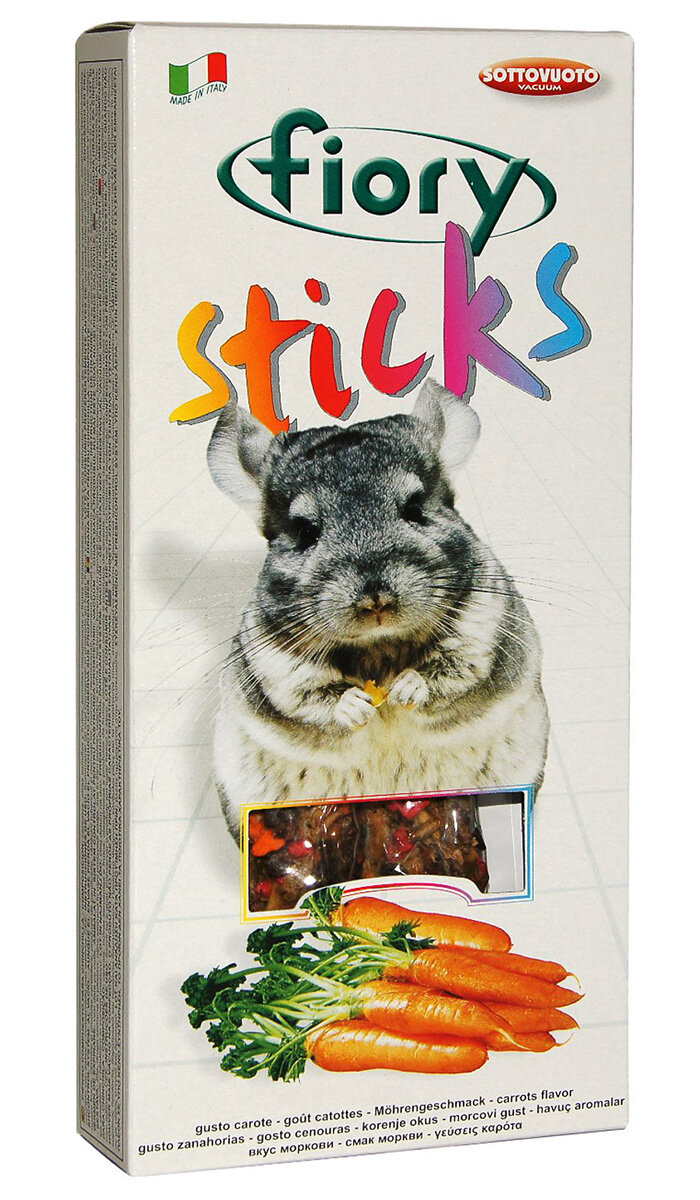 FIORY STICKS палочки-лакомство для шиншилл с морковью (80 гр)