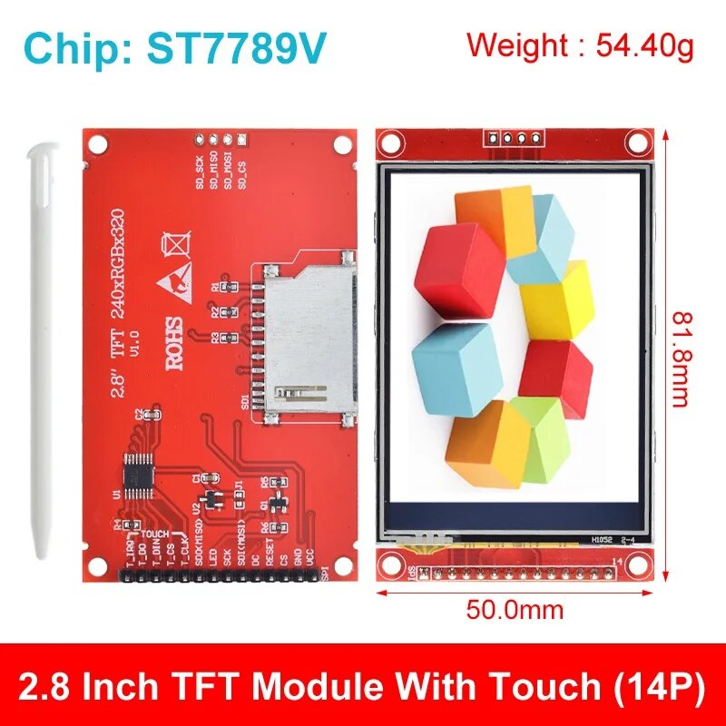 Цветной TFT-дисплей TZT teng 240*320 2.8 TOUCH ST7789V