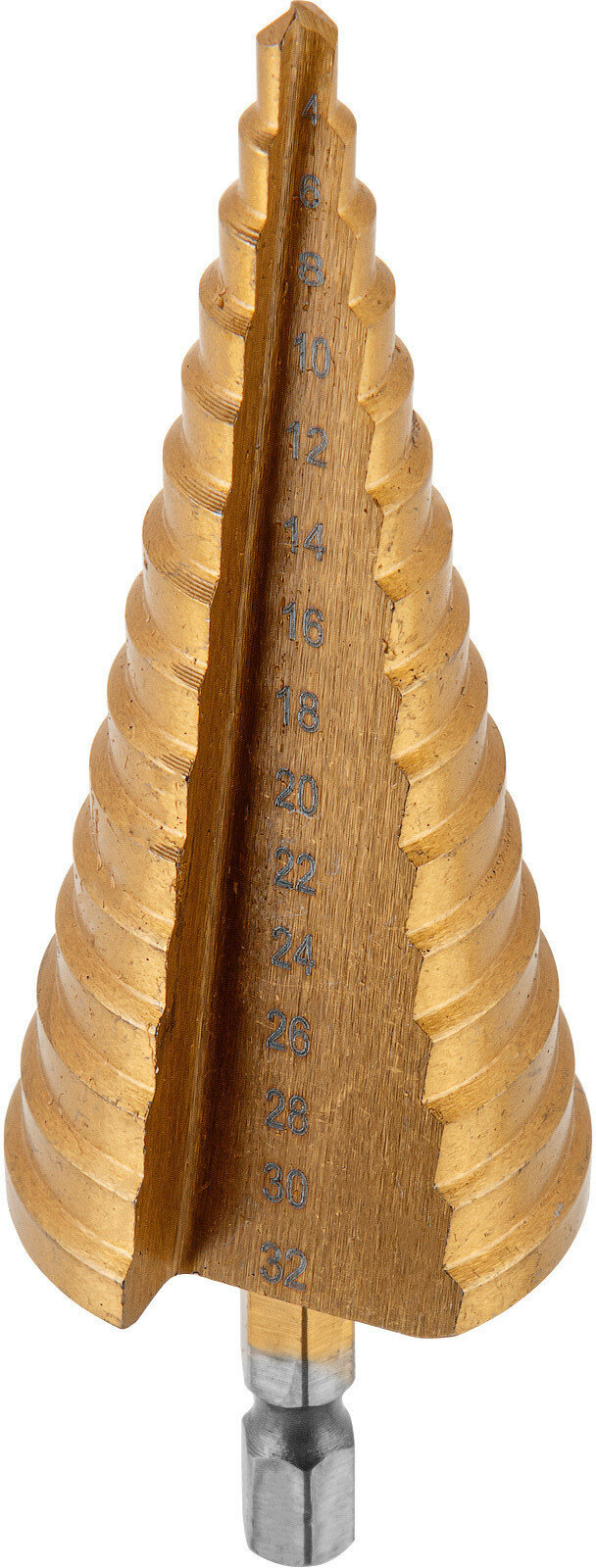 Сверло по металлу ступенчатое 4-32 мм HSS TIN волат (87020-32)