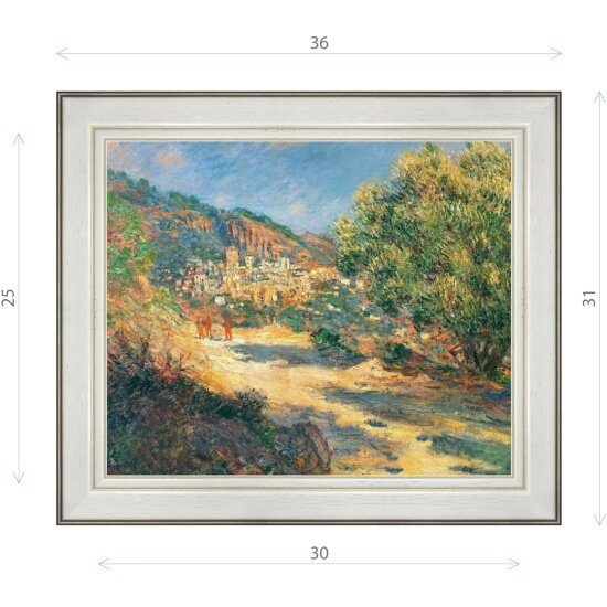 Картина Декор Депо Клода Моне Дорога в Монте-Карло Матовая бумага в раме без стекла 31х36 см, DDK51977E20W30H25P24