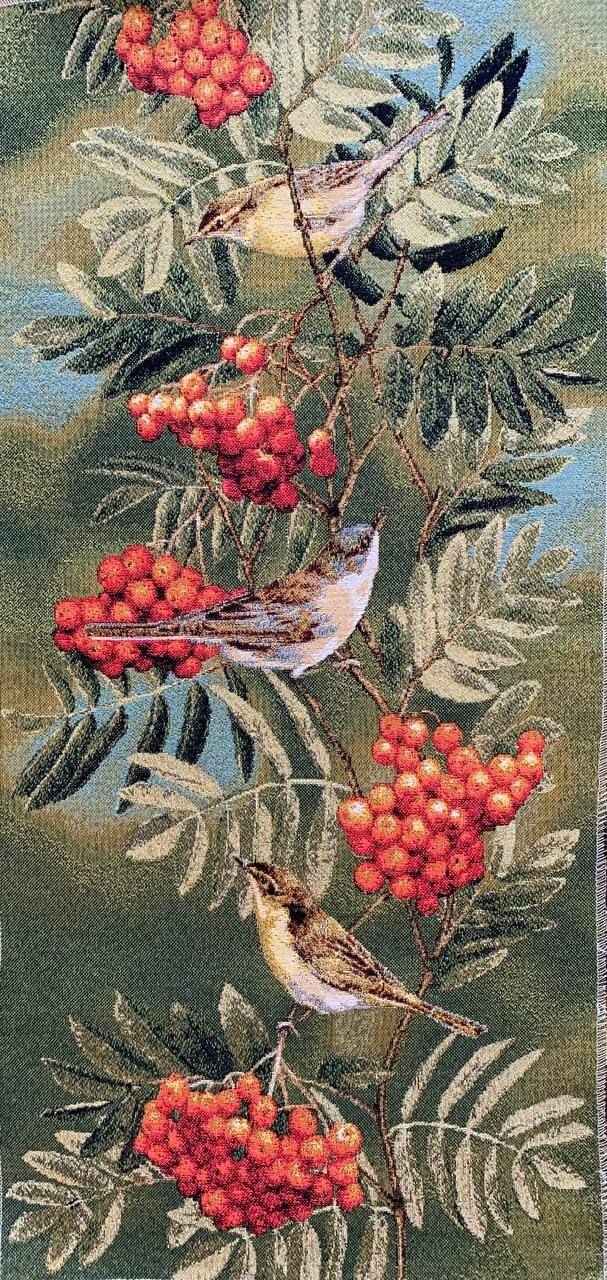 Гобелен, гобелен без рамы 33х70 см / "Рябина"