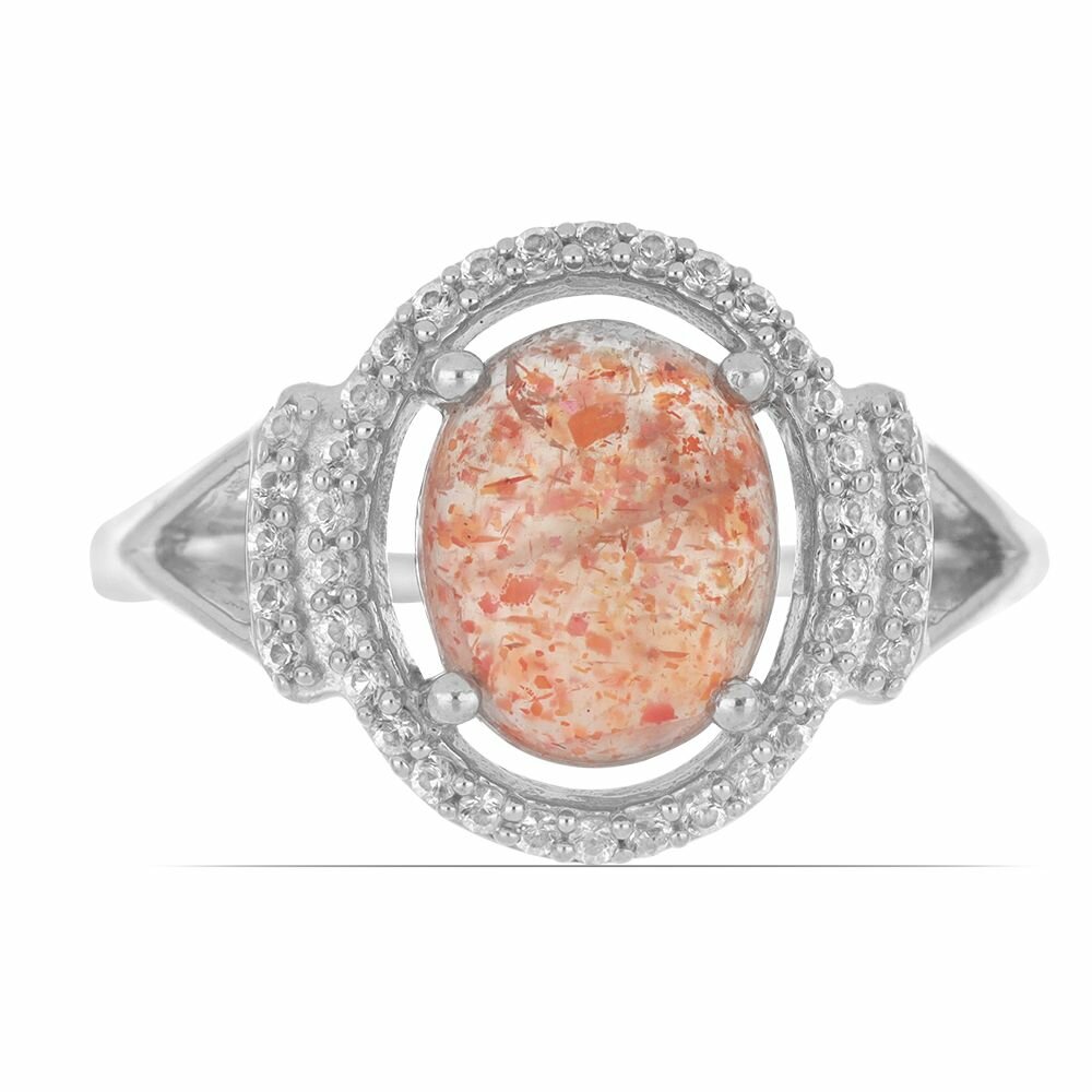 Кольцо тонкое, серебро, 925 проба, родирование, топаз