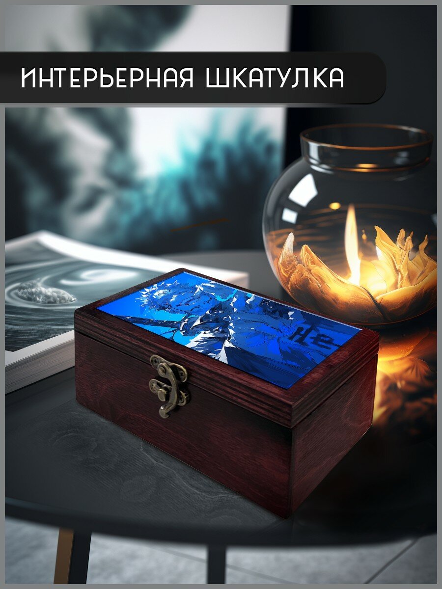 Шкатулка интерьерная вишня для украшений универсальная 16x10x6 см аниме магическая битва (Jujutsu Kaisen, годжо, юдзи, кэнто) - 649
