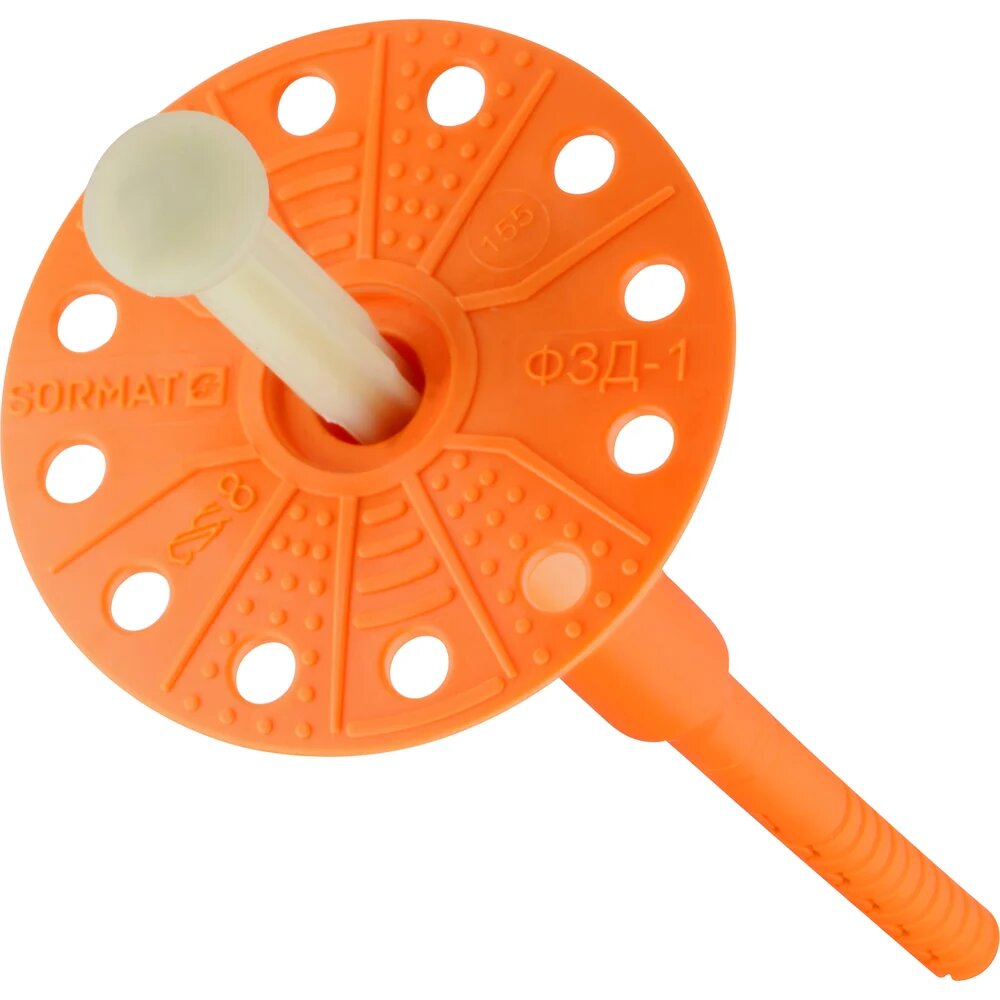 Дюбель теплоизоляционный тарельчатый SORMAT ФЗД-1x195, коробка 200 шт 8730195000, 112 мм