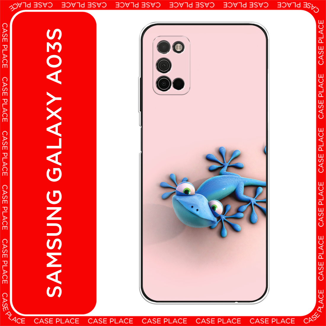 Чехол на Samsung Galaxy A03S / Самсунг Галакси A03S с принтом Голубая ящерка