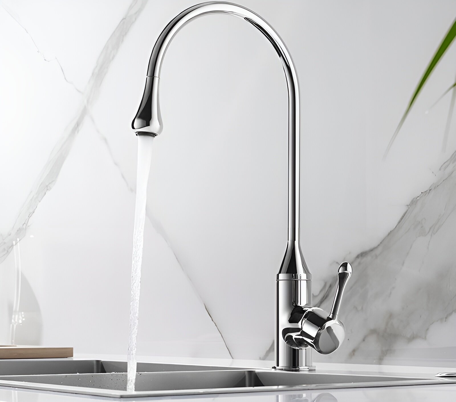 Смеситель для раковины и мойки с необычным дизайном и поворотным изливом