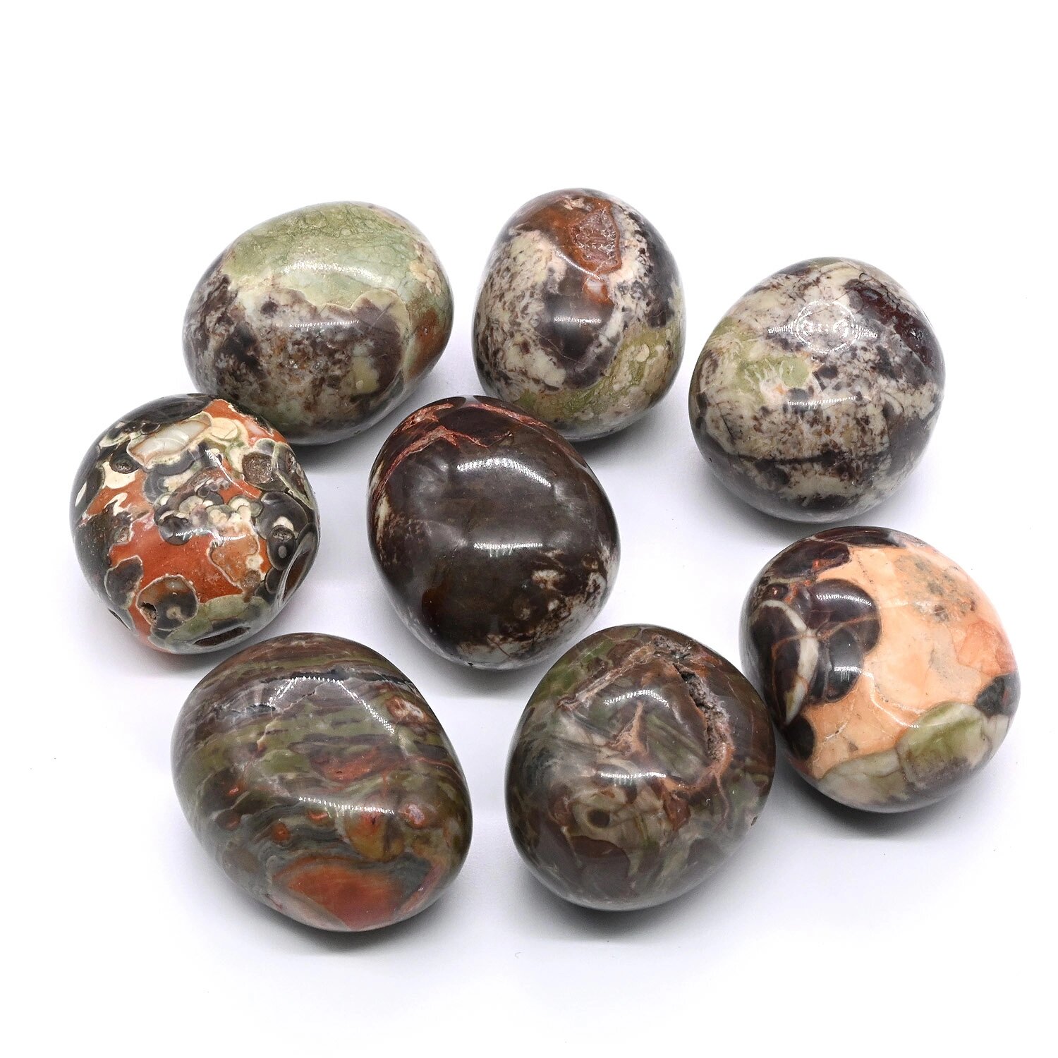 Агат цветочный галтовка фракция 20-30мм, упаковка 200г .