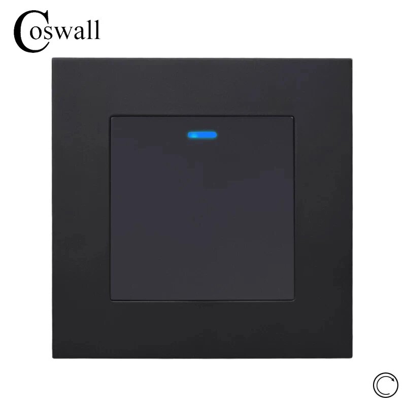 Coswall Импульсный переключатель 1/2/3/4 места синего цвета 1GR-Black 12-250V