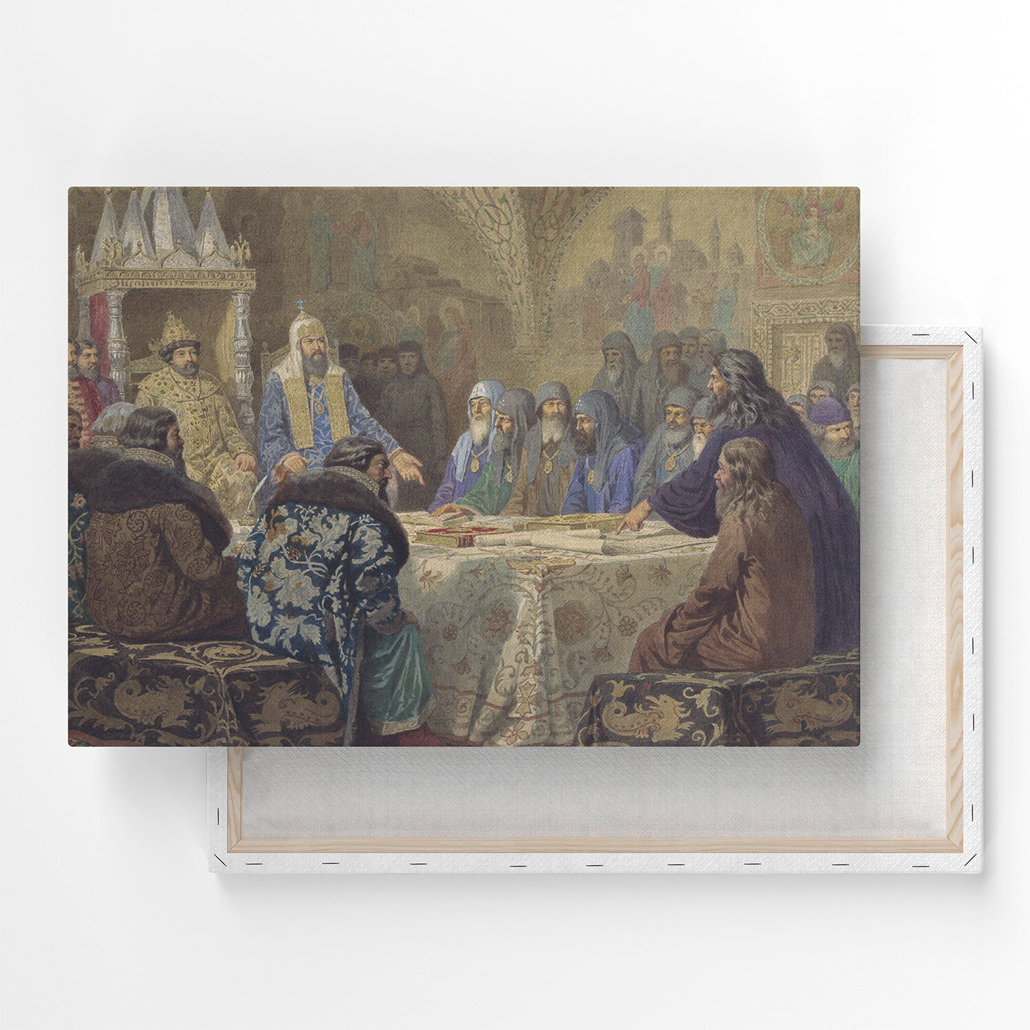 Картина на холсте, репродукция / Алексей Кившенко - Церковный собор. 1654 год / Размер 30 x 40 см