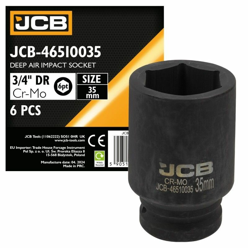 Головка ударная глубокая 3/4", 35мм (6гр.) JCB