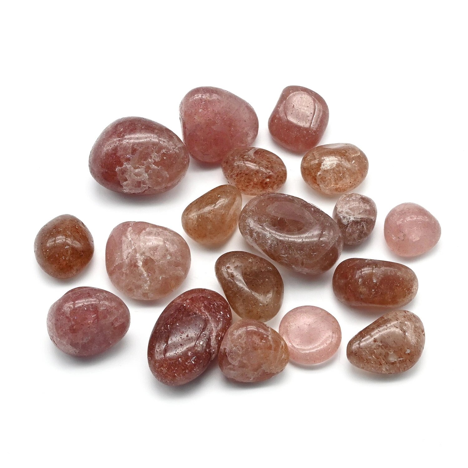 Авантюрин красный галтовка фракция 15-25мм, упаковка 100г .