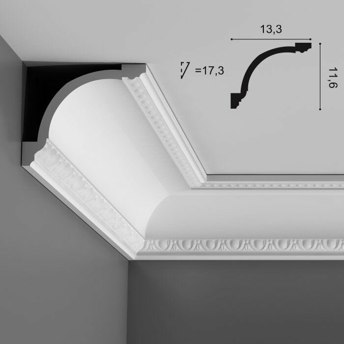 Карниз с Орнаментом Orac Decor С216 Д200xШ13.3xВ11.6 см Лепнина из Полиуретана / Орак Декор.