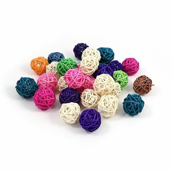 Декоративные шары из ротанга №0628-4 микс 3 см, 1/50 шт