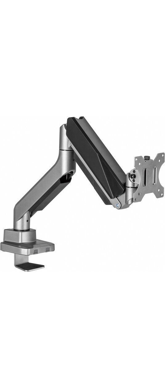 Кронштейн для монитора Ultramounts UM717, крепление к столешнице, поворот и наклон, серебристый