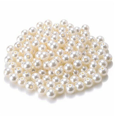 Бусины акриловые для рукоделия, жемчуг, цвет молочный (D-10 мм) 500 гр
