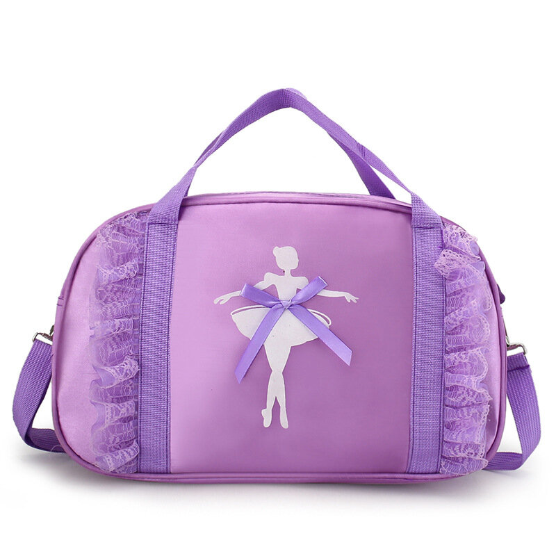 Танцевальная сумка "Принцесса", для латиноамериканских танцев, фиолетовая, кружевной узор