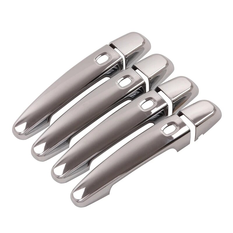 Для Chevrolet Equinox 2017-2021 углеродное волокно, хромированная крышка дверной ручки автомобиля, декоративная наклейка, аксессуары для стайлинга silver 4 button