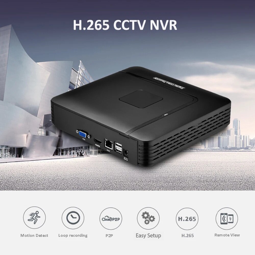 Мини NVR 16CH, EU Plug, без HDD — фото 1