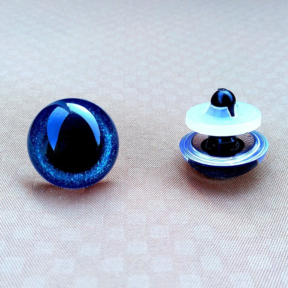 20 шт. 3D блестящие глаза для вязаных игрушек разных размеров Темно-синий, blue, 10mm