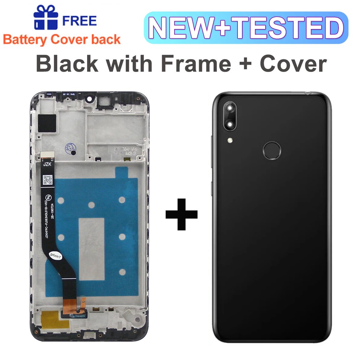 OEM-экран 6,26 дюйма для Huawei Y7 2019, ЖК-дисплей, сенсорный экран для Huawei Frame Black Cover