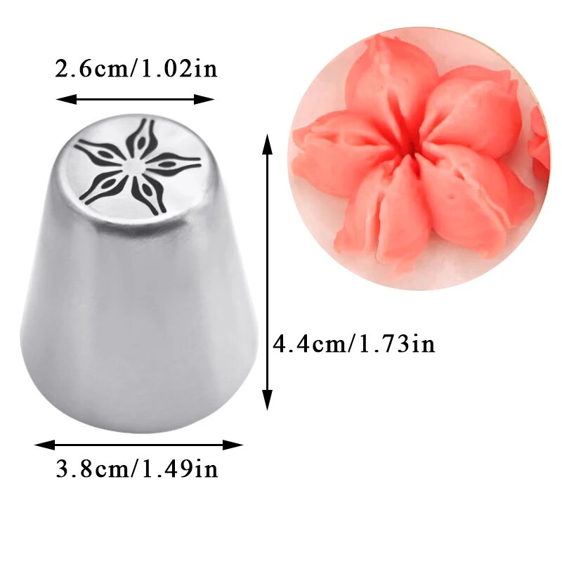 Насадки для глазури "Русский тюльпан", нержавеющая сталь Розовый, 10