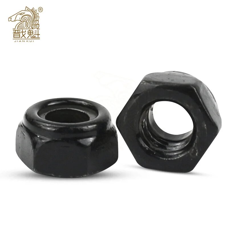 Стопорные гайки из нержавеющей стали и углеродистой стали, 50 шт, M2-M6 M2.5, black carbon steel