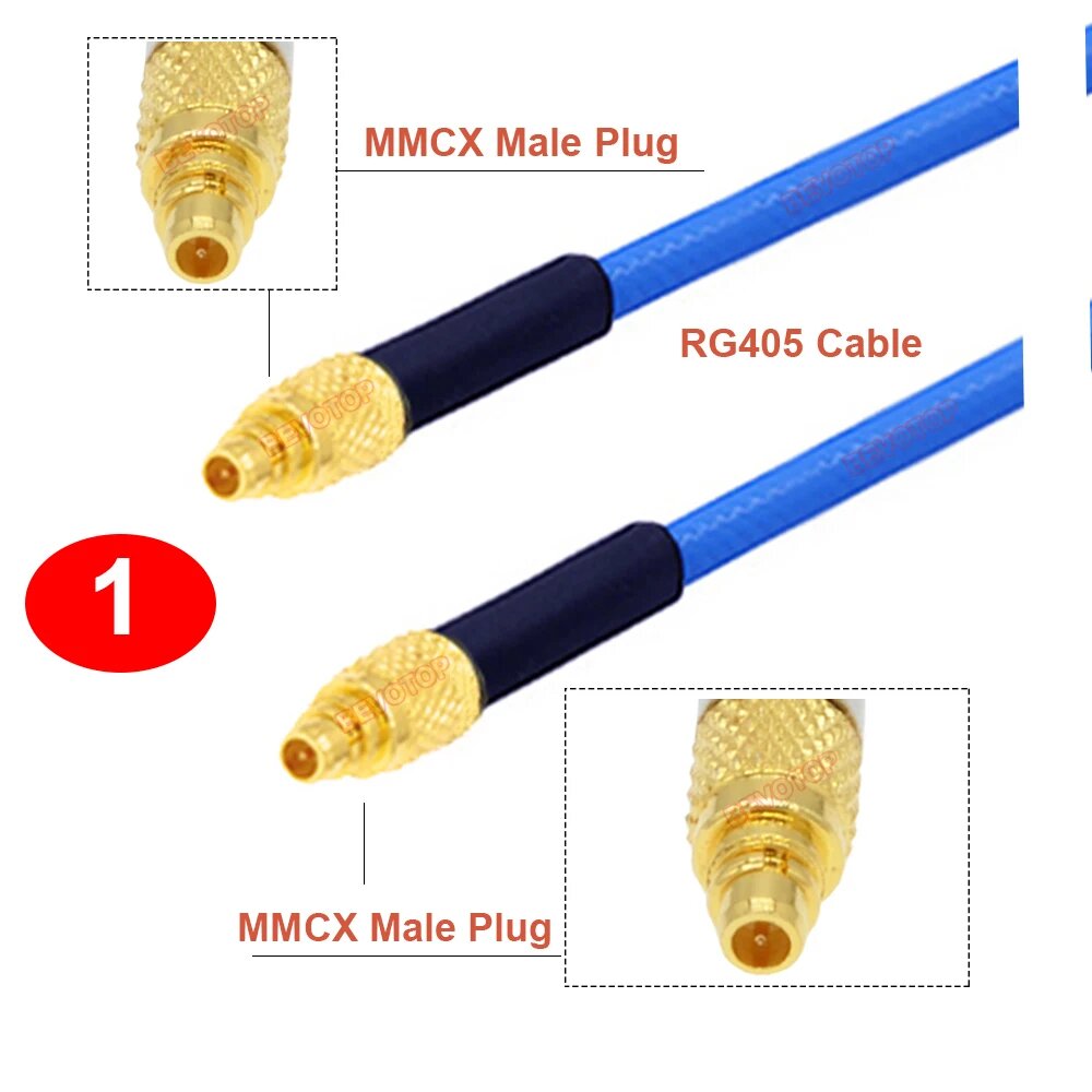 Кабель RG405 MMCX BEVOTOP 25CM, MMCX M to M
