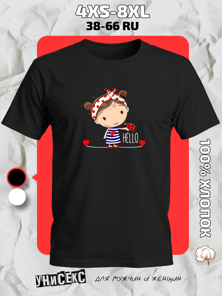 Футболка с принтом девочкой в платье