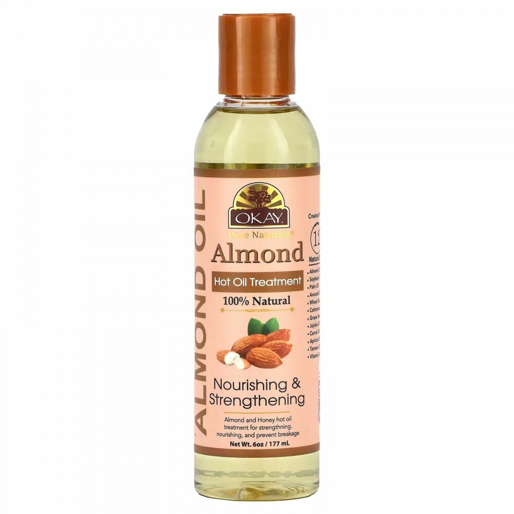 Okay Pure Naturals, Средство с миндальным горячим маслом, 177 мл (6 унций)