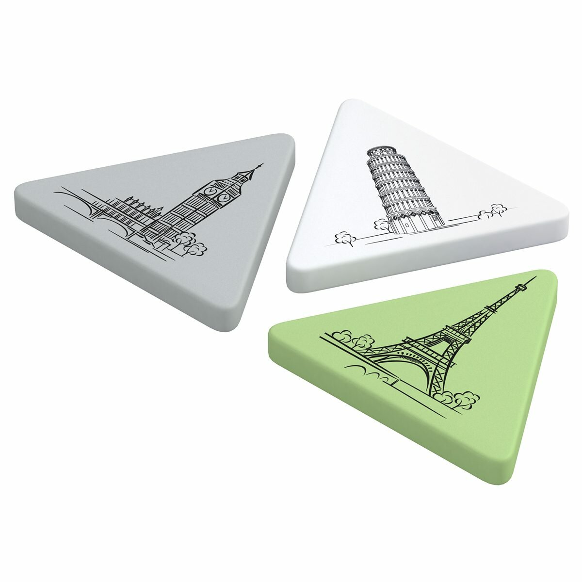 Ластик Berlingo Triangle XL, треугольный, термопластичная резина, 55x55x55x9мм (BLc_00120), 45шт.