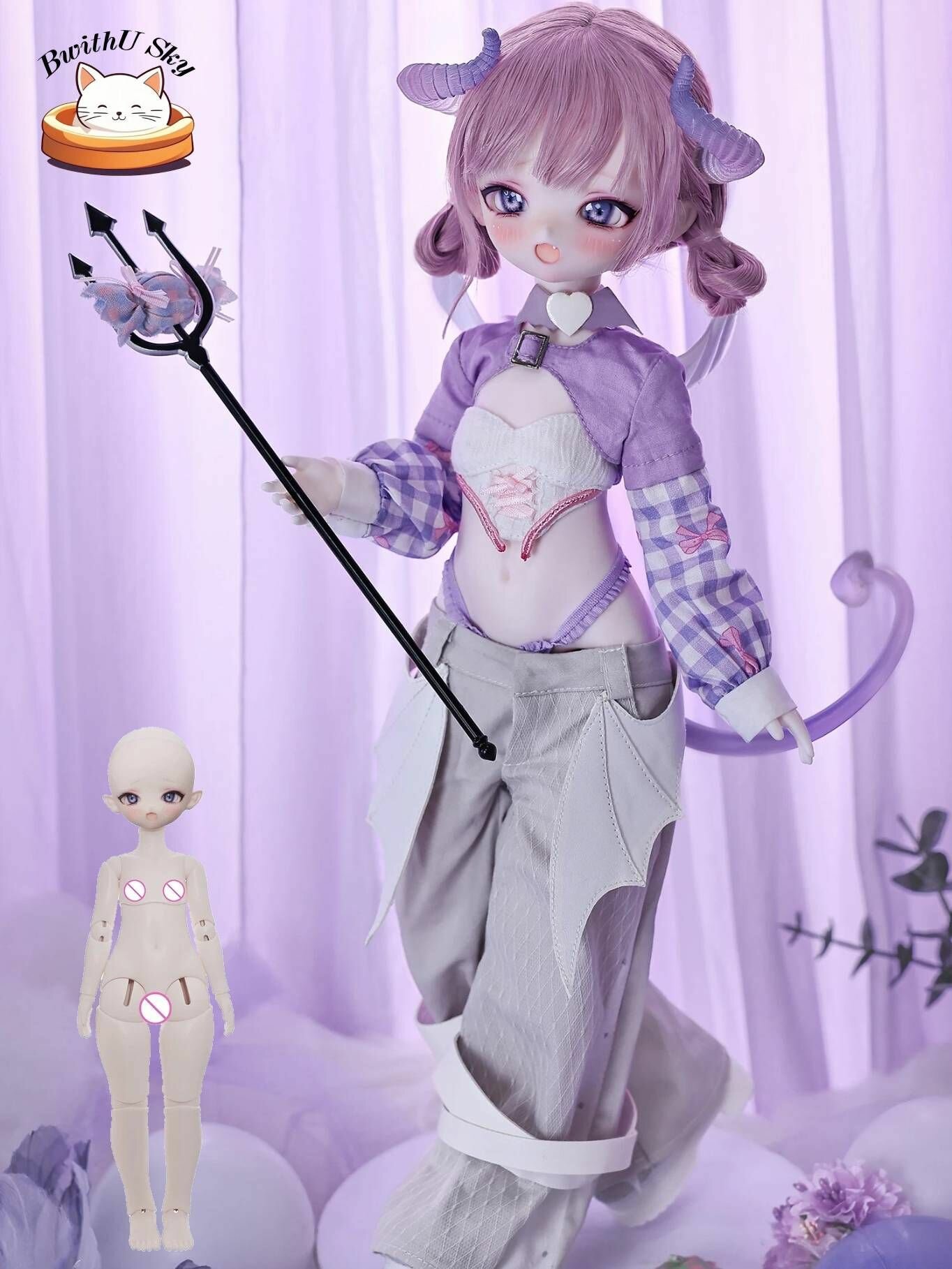 BwithU DevilA Bjd 1/4 обнаженная кукла с нормальной кожей, без макияжа, без аксессуаров