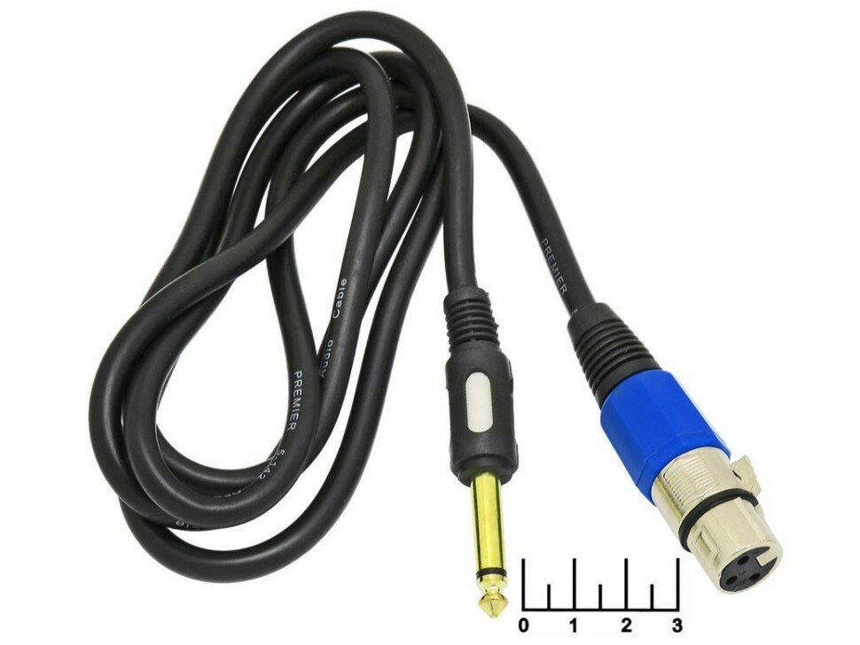 Шнур AUD 6.3 моно-XLR гнездо 1.5м металл пластик Premier (5-142)