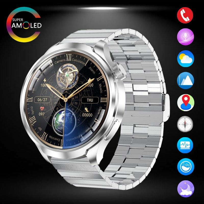 2024 Прочные умные часы мужские наручные часы с альтиметр барометр, Компас, GPS-трек движения, водонепроницаемый IP67