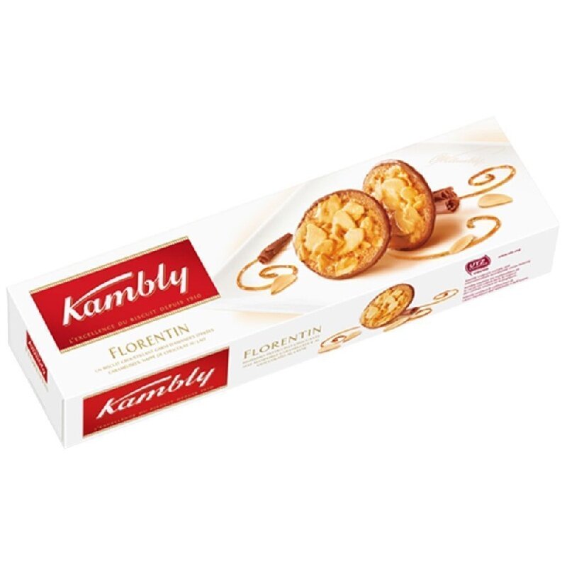 Печенье KAMBLY FLORENTIN бисквитное с миндалем в карамеле и шоколадом 100г