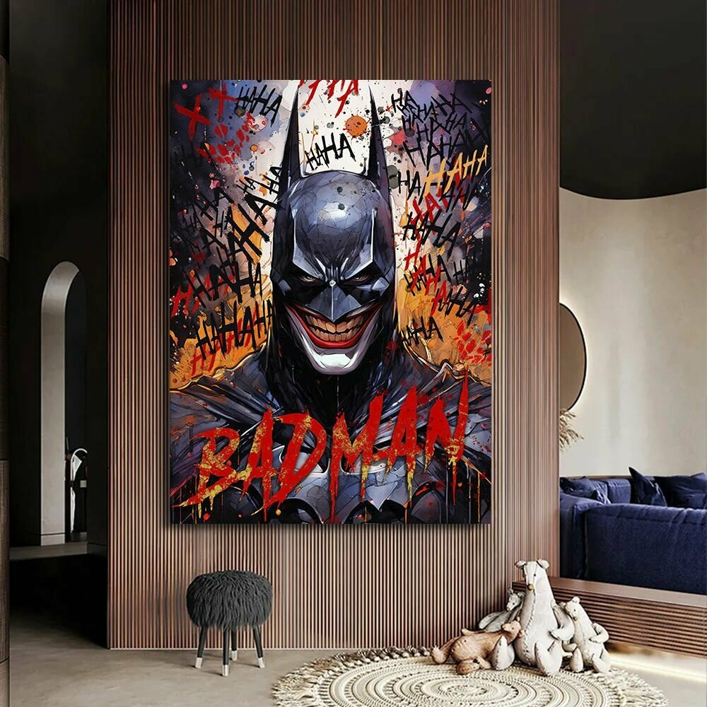 Бэтмен / Джокер, картина на стену, постер с Джокером, 60х80 см.