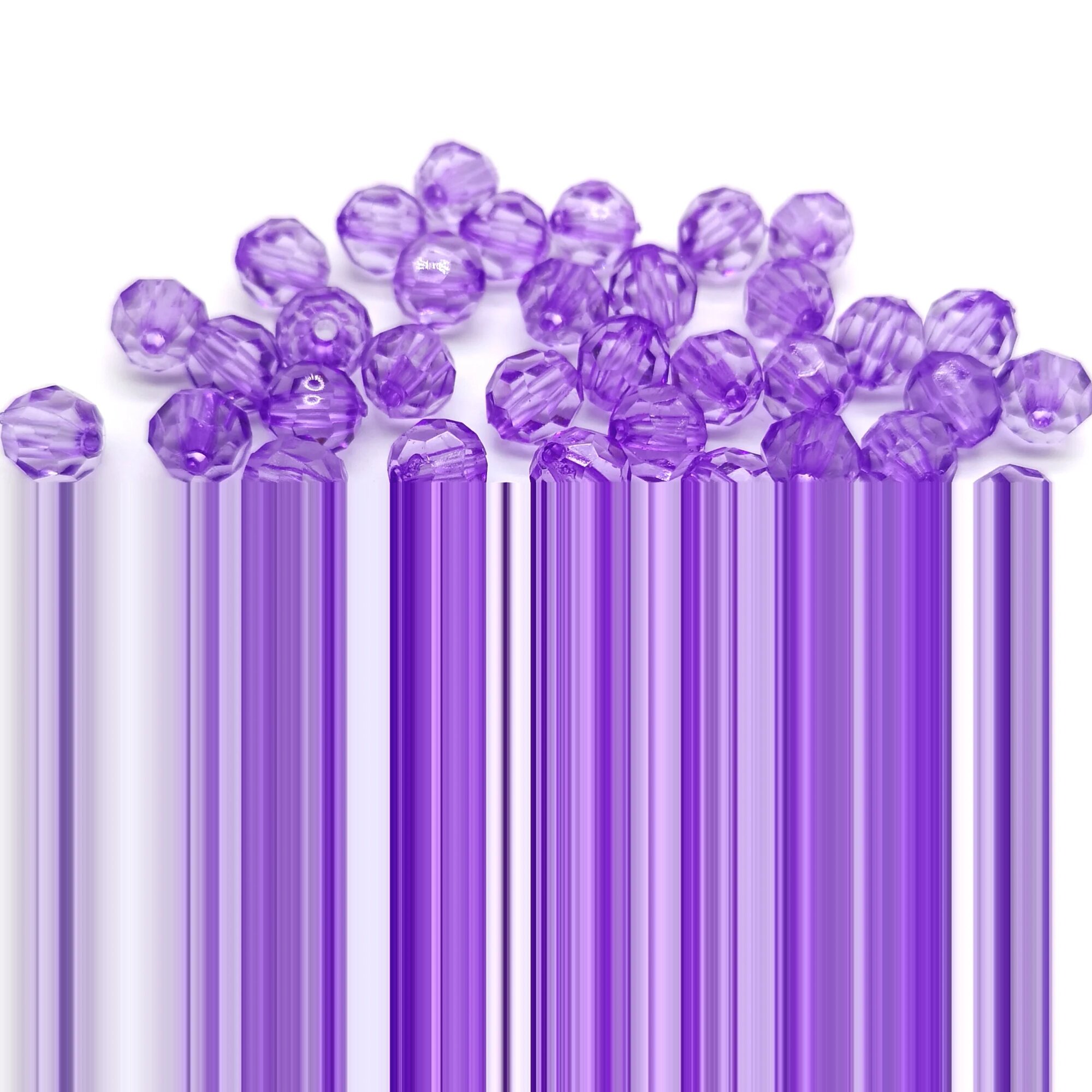 Акриловые граненые бусины Рондель 6/8/10/12 мм 8mm 50pcs, Purple