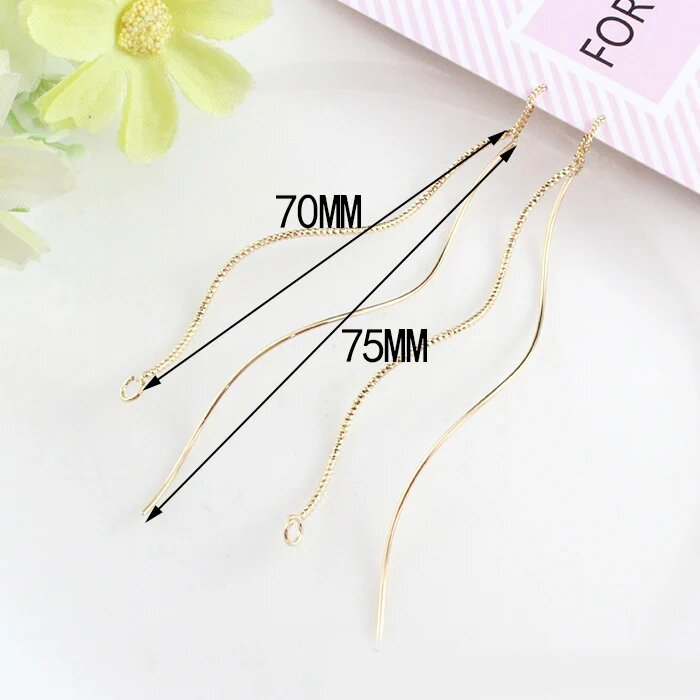 Серьги протяжки TARIN THOMAS, 70/75 мм, 24K Gold Color