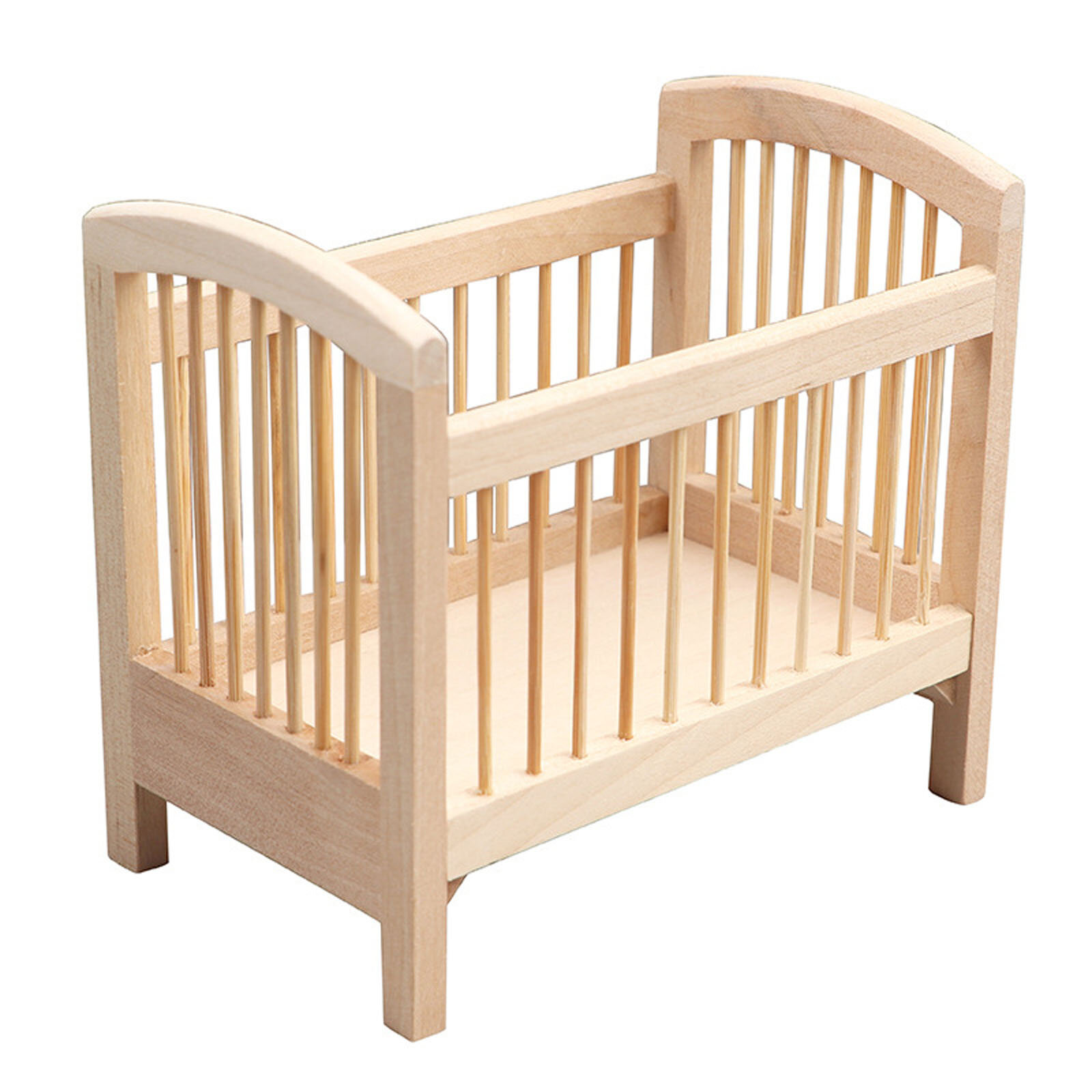 Детская кроватка с мини-мебелью для кукольного домика в масштабе 1:12