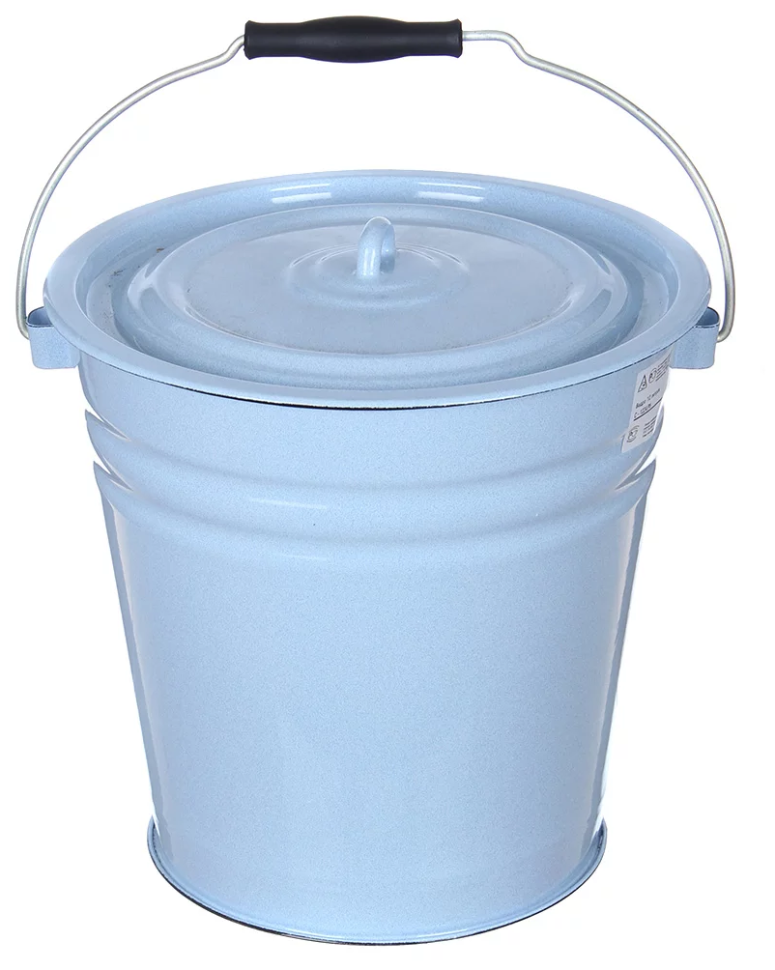 Лысьвенские эмали С-1224, Ведро, 12л, с крышкой, без декора, эмаль, г. Лысьва