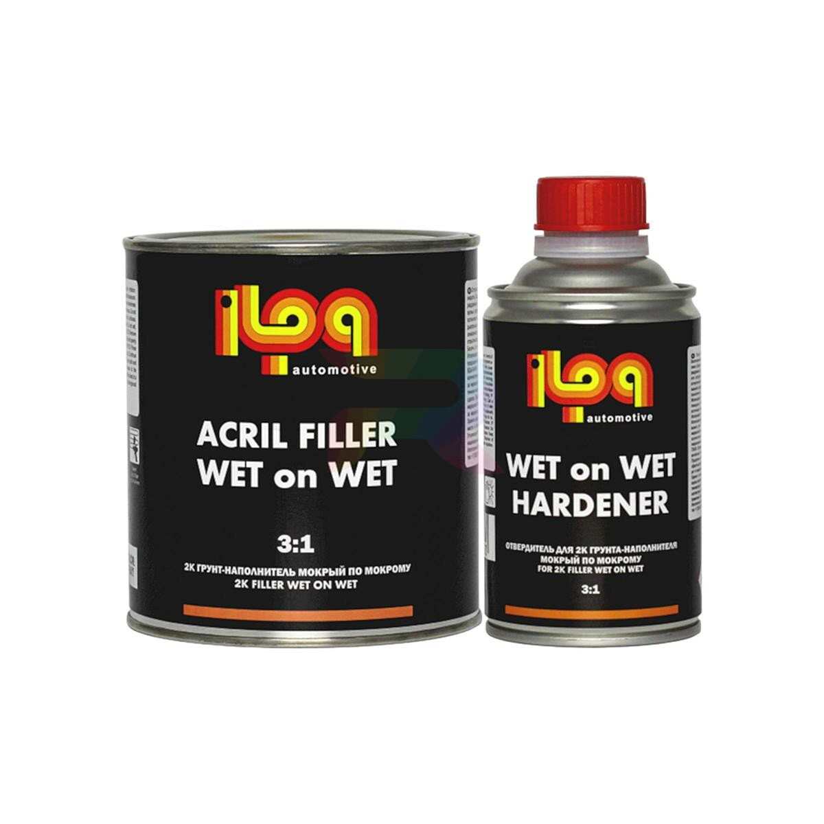 Грунт автомобильный акриловый ILPA Wet On Wet 3:1 мокрый по мокрому, серый 0,9 л. с отвердителем 0,3 л.